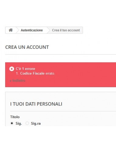 Modulo Codice Fiscale - Controllo esattezza dati